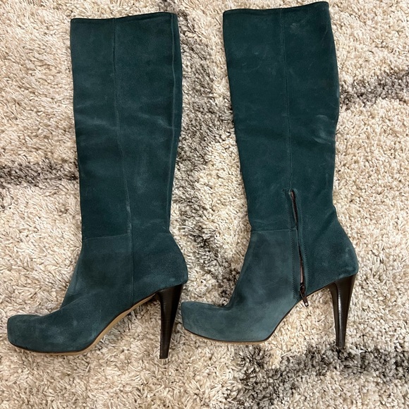 butter LONDON | Shoes | Butter Suede Grayblue Aqua Pull On Ankle Zip ...